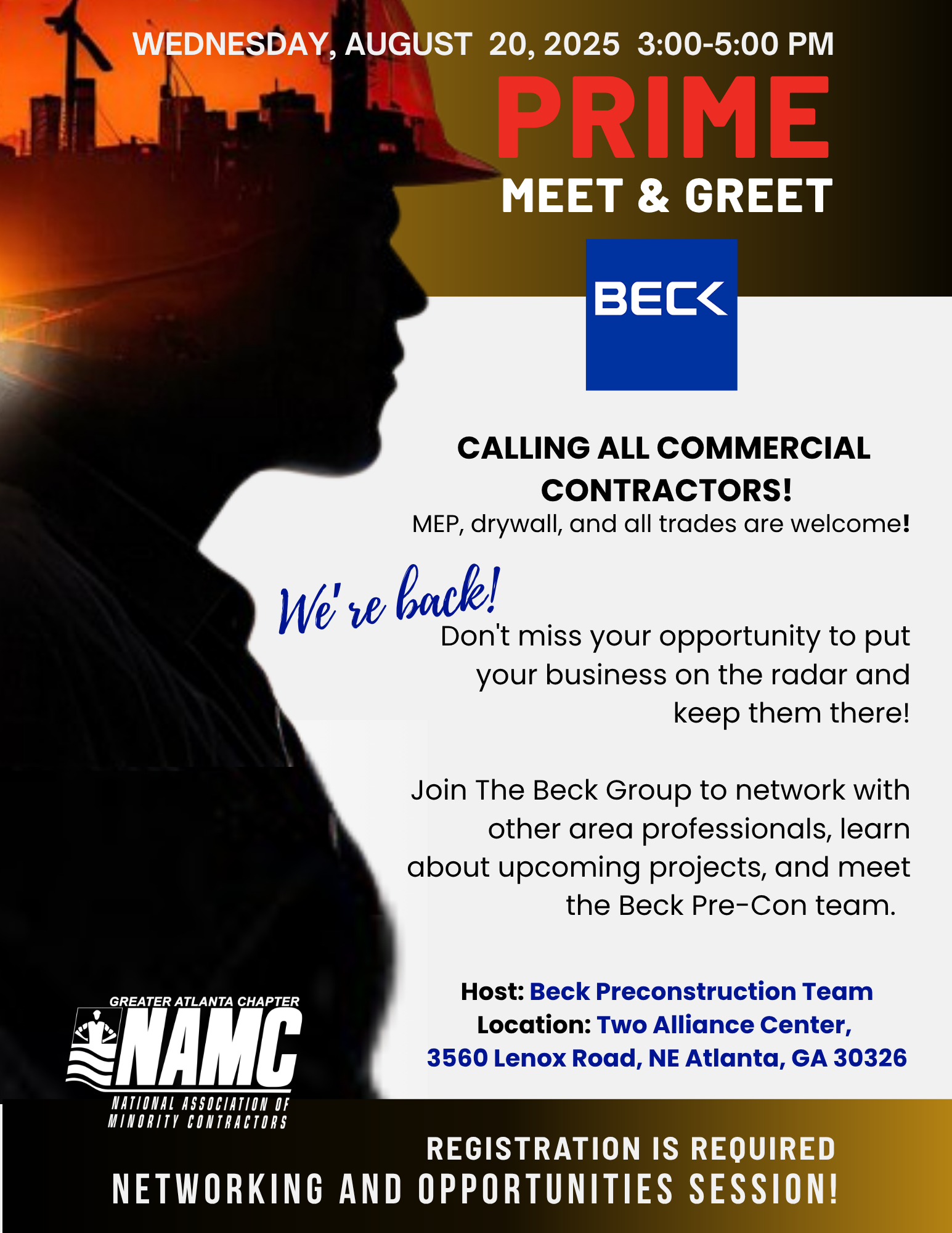 Prime Meet & Greet: The Beck Group | NAMC Greater Atlanta