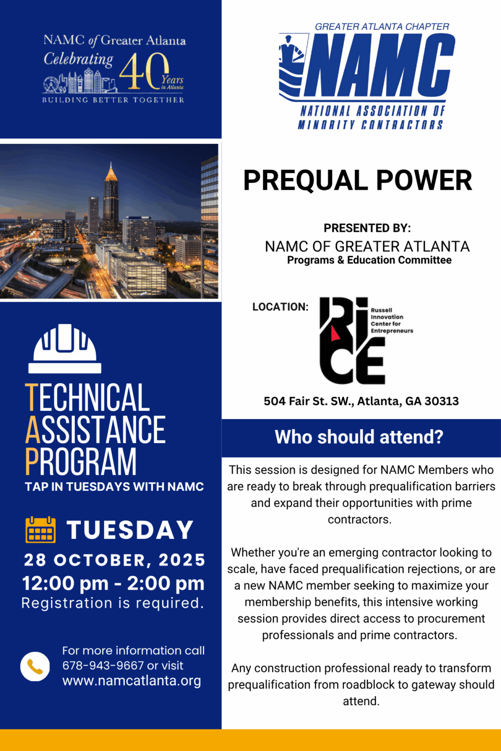 TAP IN TUESDAYS: PREQUAL POWER UP | NAMC Greater Atlanta